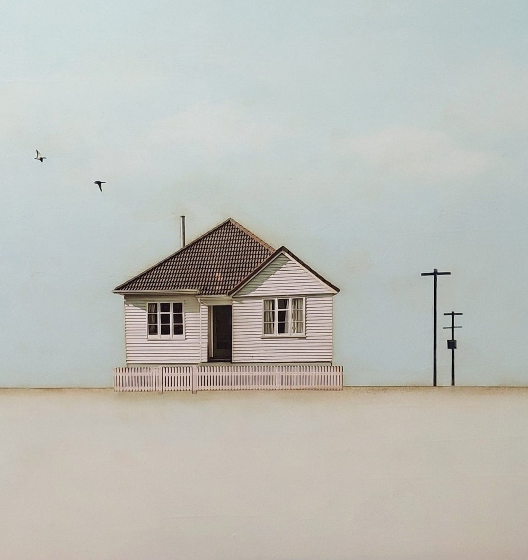 Nurturing is a mixed media painting by Deb Fuller of a white house ...