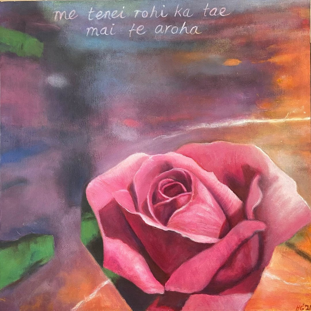 With This Rose Comes Love original oil painting by Heather Grouden