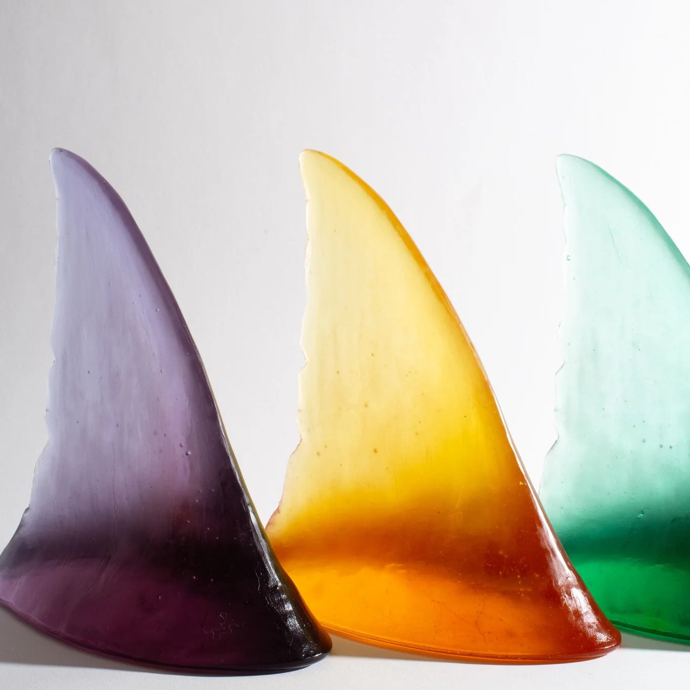 Small Cast Glass Sharks Fins by Luke Jacomb Studio