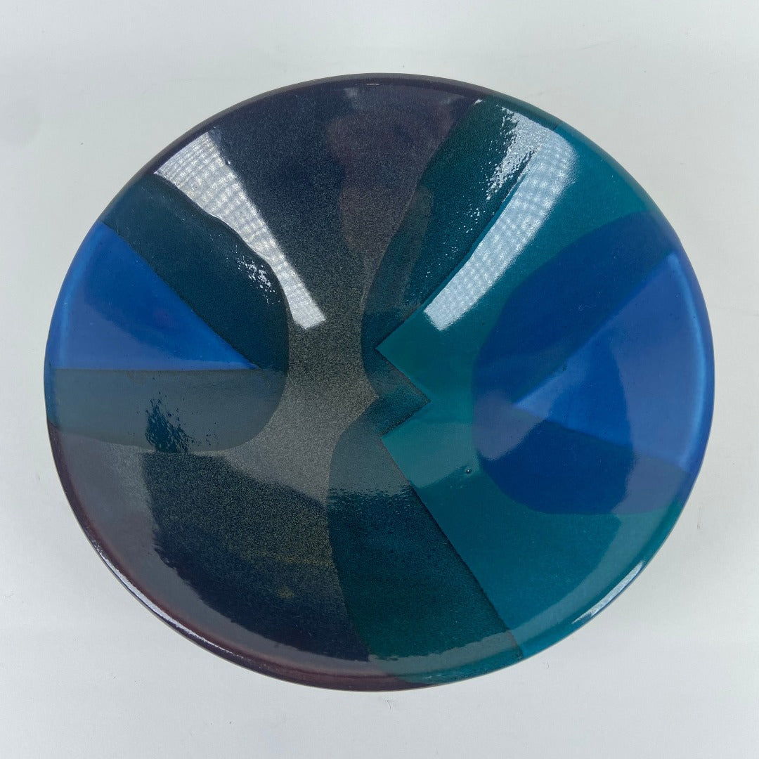 Small Ceramic Shallow Bowl with splash of blue by Brian Gartside – Next ...