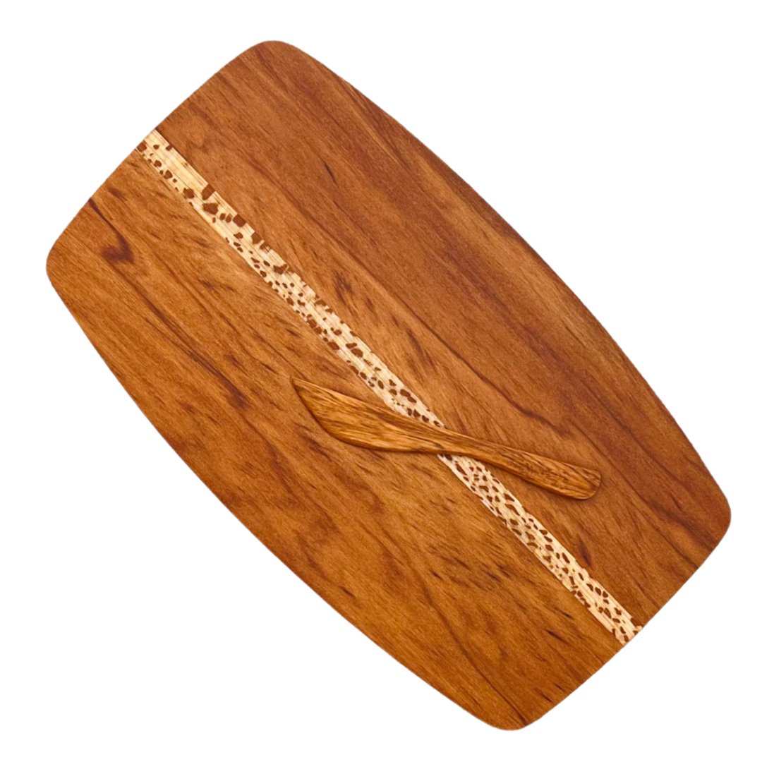 Waka Board & Cheese Knife by Marc Zuckerman Rimu & Rewarewa Ends Large