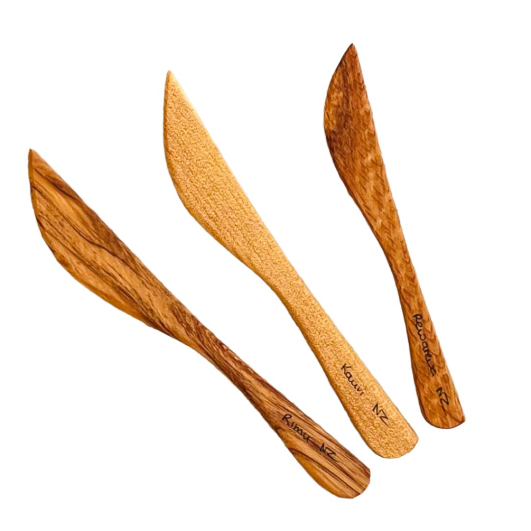 Pate Knife Set Of 3 using NZ native woods by Marc Zuckerman