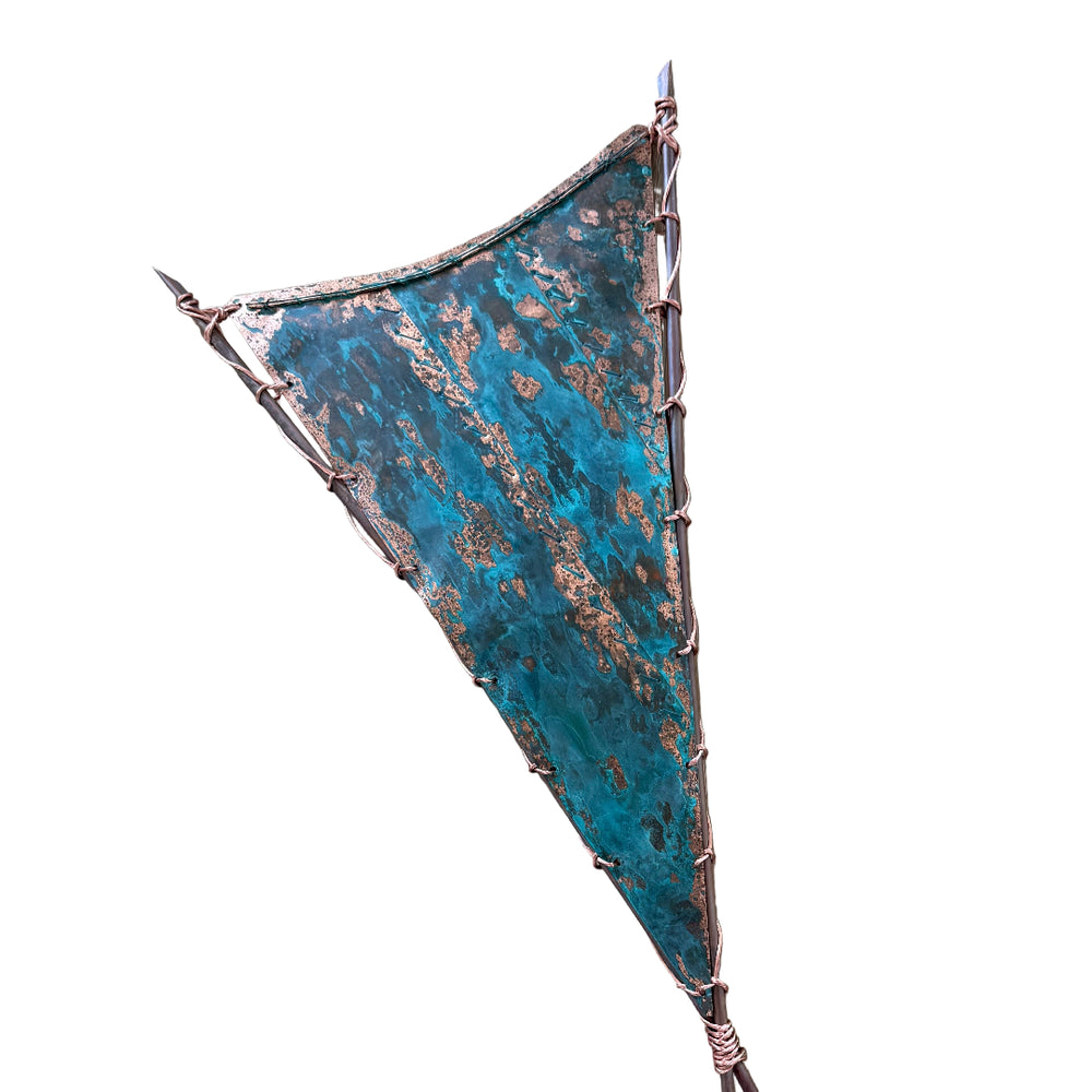 Recycled Copper Horizon Sail Small With Blue Patina By Vivian Keenan