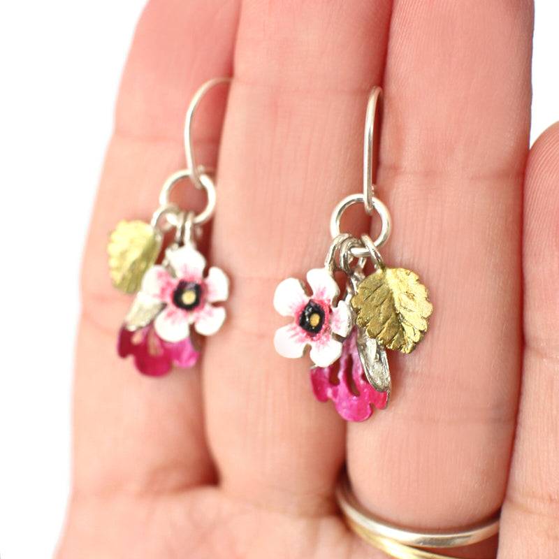 Flora Earrings hand painted sterling silver by Lily Griffin – Next Door Gallery