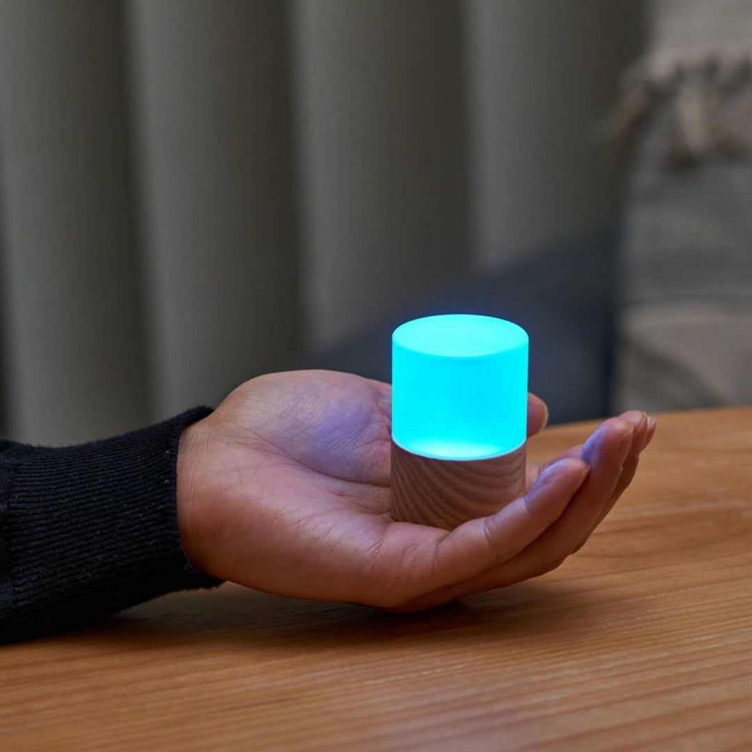 Lemelia LED Light from Gingko design can cycle through seven colours.